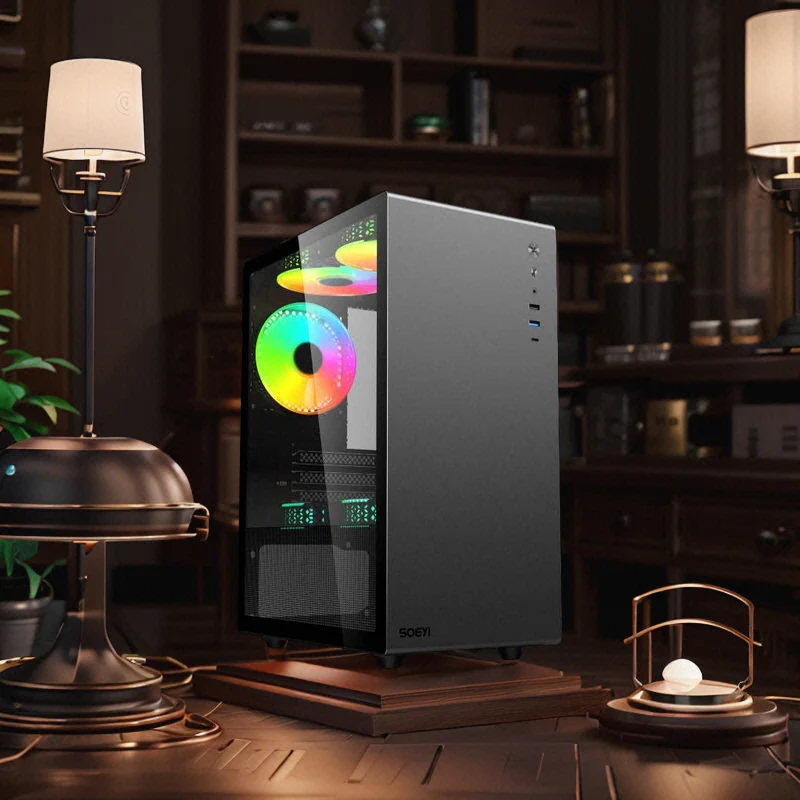 Desktop Computer Case Pc Gamer Cabinet Micro ATX Mini Gaming Computer ...