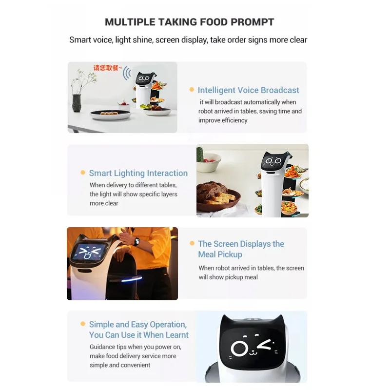 2024intelligent Food Delivery Robot Restaurant Automatic Serving Waiter ...