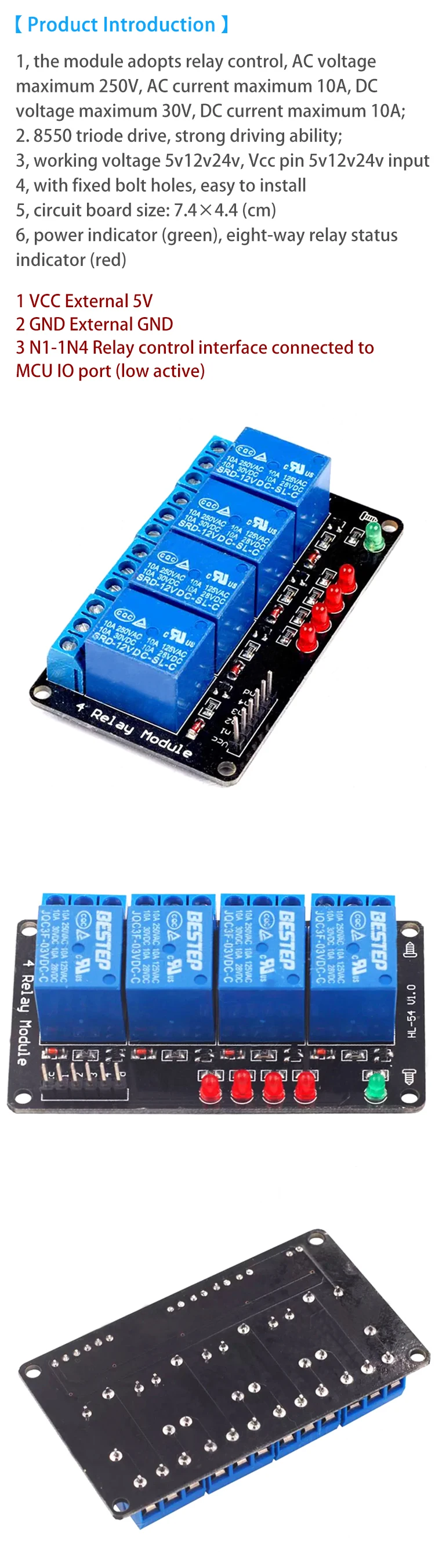 4-way Relay Module 4-way Relay Driver Module Mcu Control Board 5v - Buy 4-way Relay Driver ...
