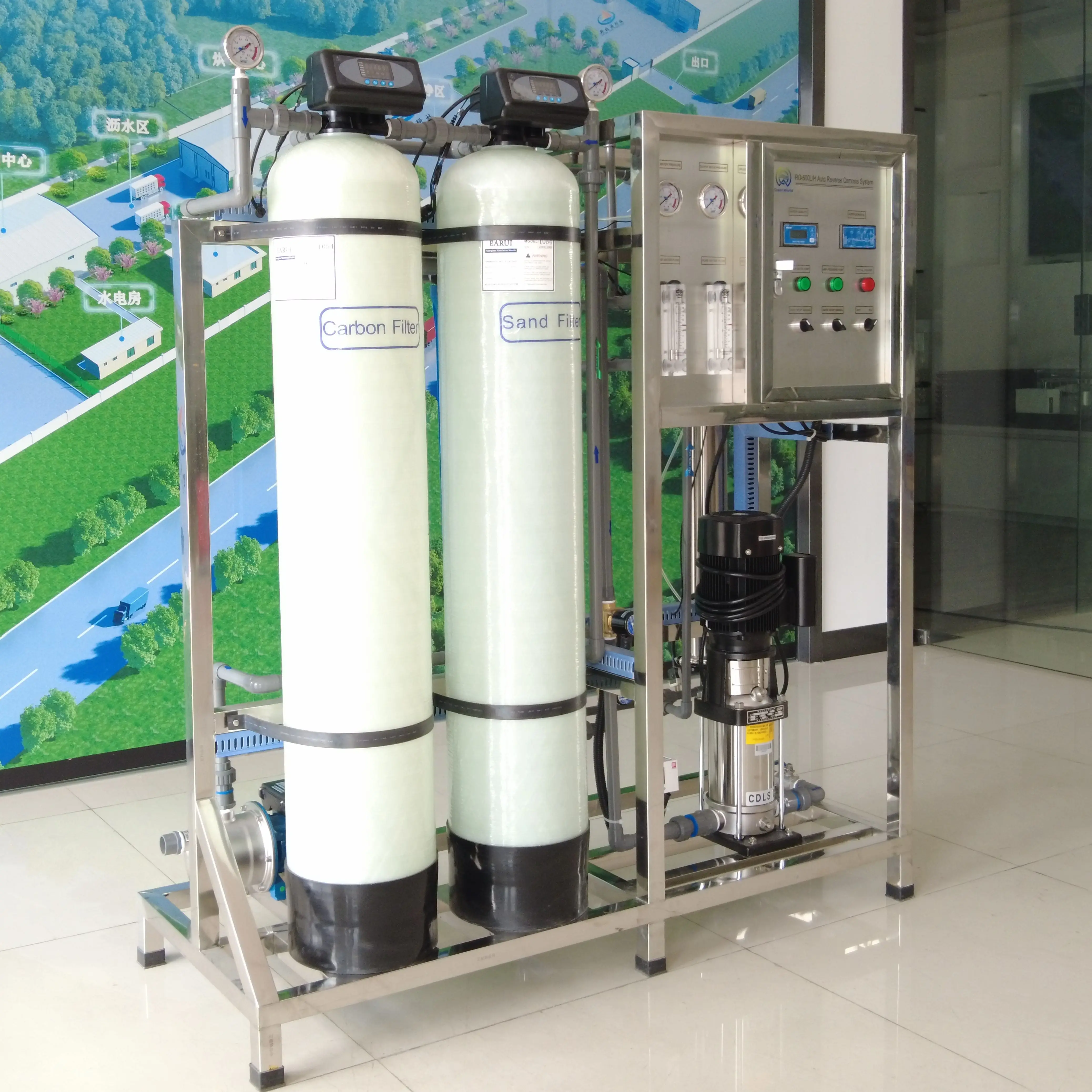 Mini Commercial Waste Water Treatment Machinery Reverse Osmosis Pure ...