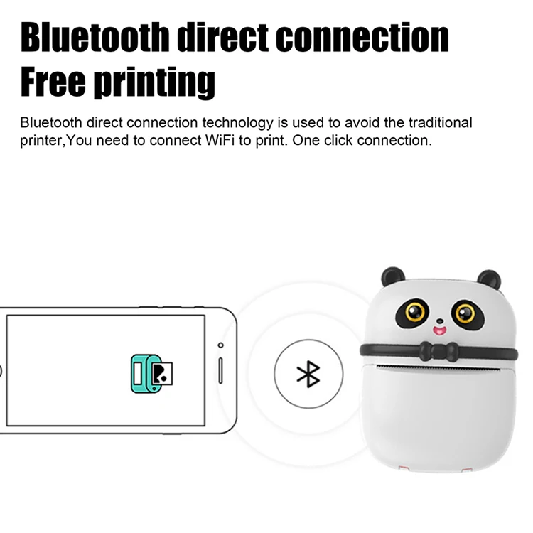 Mini Impresora Kawaii Panda - Portable Thermal Printer