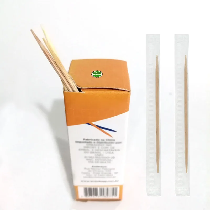 China Toothpick Factory Custom Logo Paper Barrel Packed Paper Wrap ...