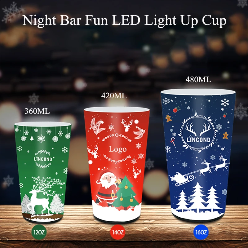 Luminous Automatic Light Up Cup Plastic Wine Glass Bar Led Glowing Cup ...