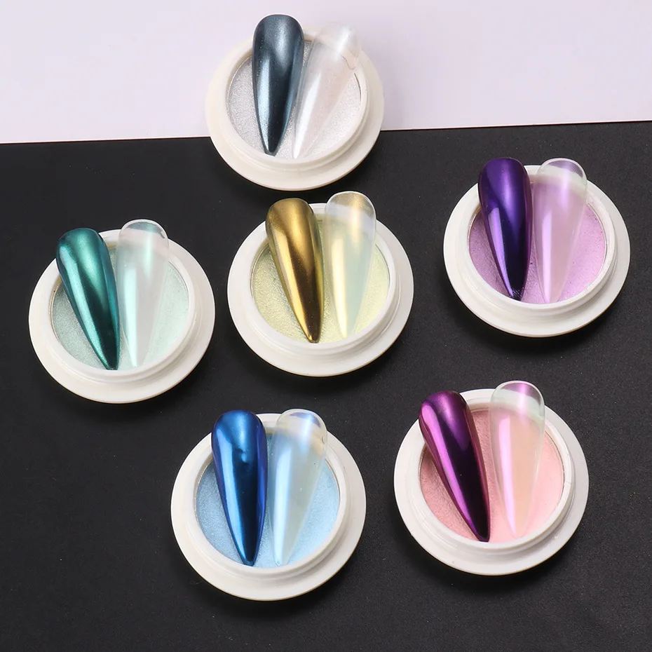 Fairy Magic Mirror Powder Mermaid Color Ice Translucent Nail Decoration ...