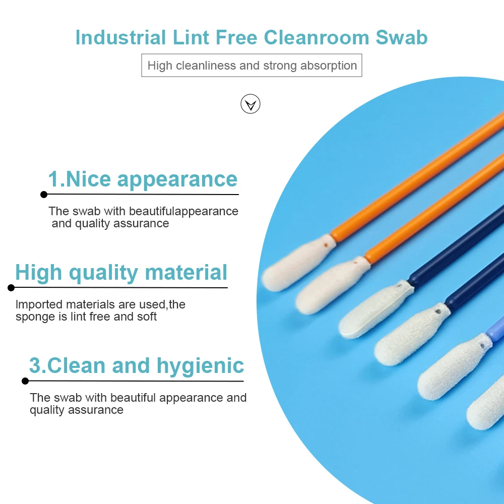 163mm Overlong Length Open-cell Sponge Swabsticks For Cleanroom Lint ...