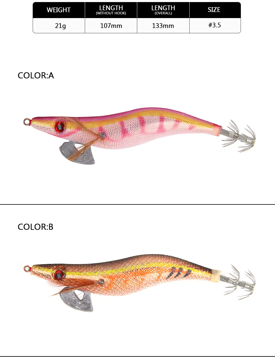 Letoyo Egi Squid Jig Lure 3.5# Lead Head Fishing Lures High Quality Squid Jig For Fishing - Buy ...