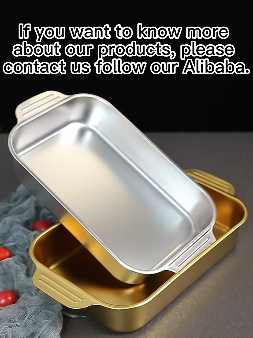 201 Stainless Steel Rectangular Food Serving Trays With Handle Hotel ...