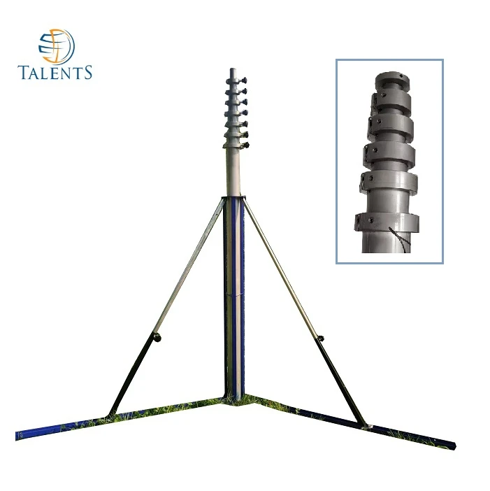 Cheap 18ft, 40ft, 60ft Push up Aluminum Telescopic Mast