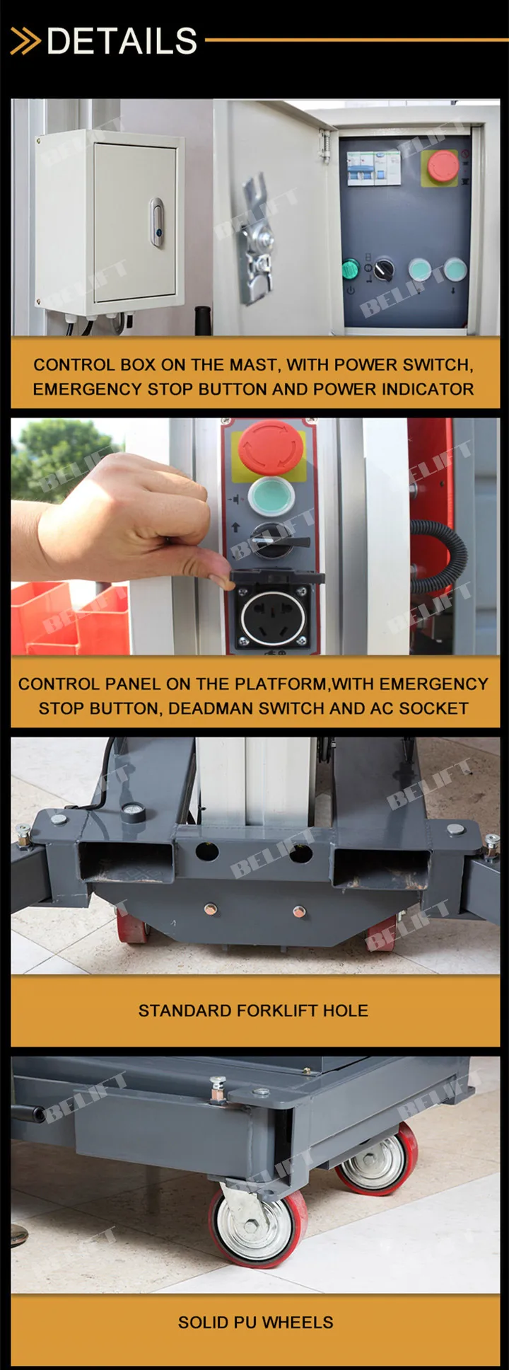 BLIFT Aerial Work Platform - Portable Single Mast Sky Lifter