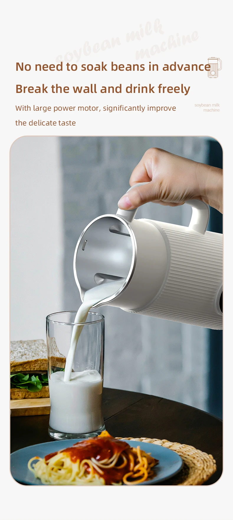 Household 800ml 1200ml Electric Soybean Milk Machine Mixeur Portable ...