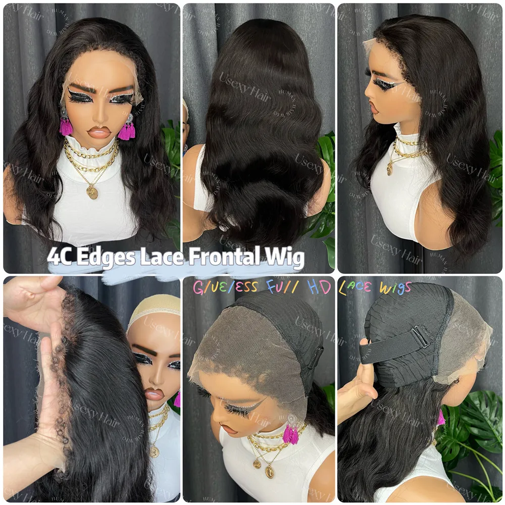 4C Kinky Edges Natural Hairline Wig - Curly & Stylish