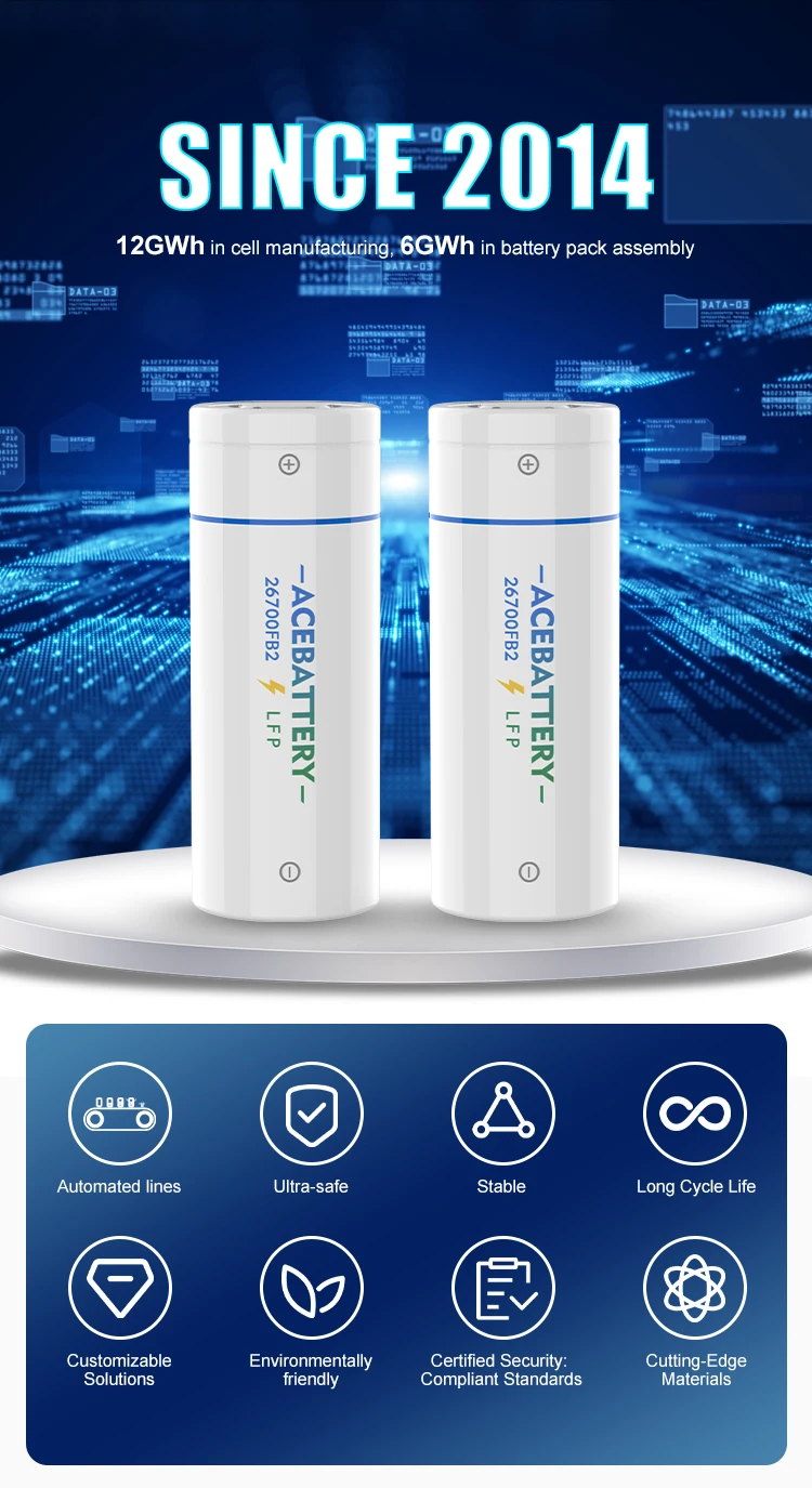 Ace 4.0ah 4.5ah 3.2v Lifepo4 Battery Cells 26700 4200mah Lithium Ion ...