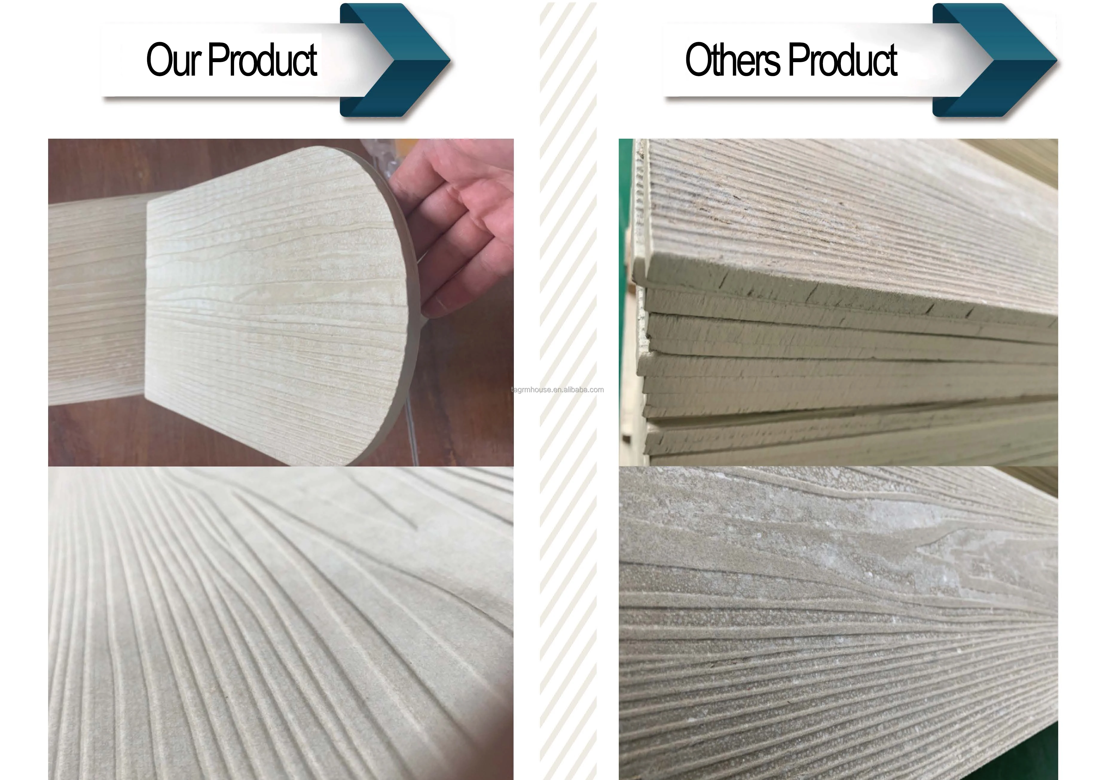 High Quality Fiber-reinforced Cement Board Composite Wood Grain Wall ...