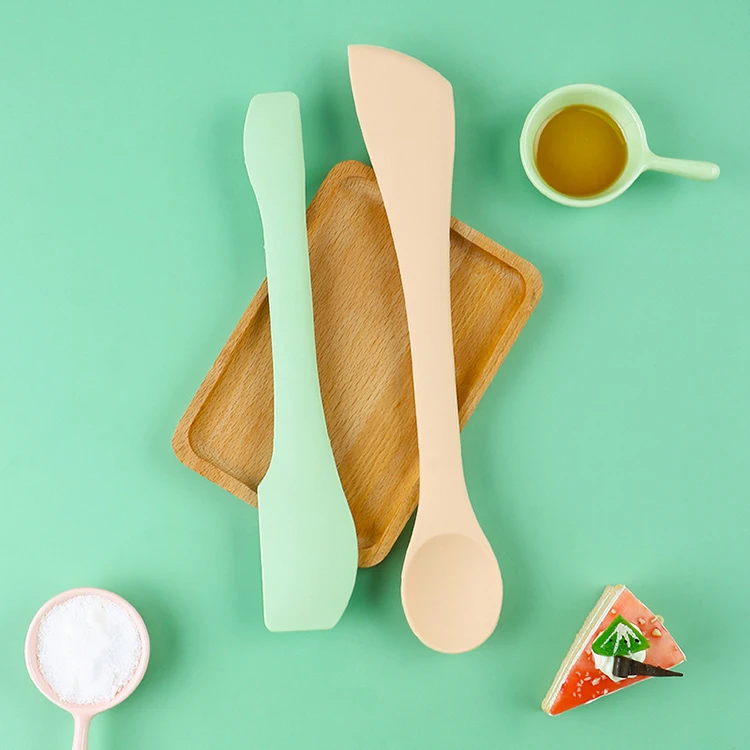 Double Headed Spoon and Spatula Cake Scraper Silicone Baking Sprinkle ...