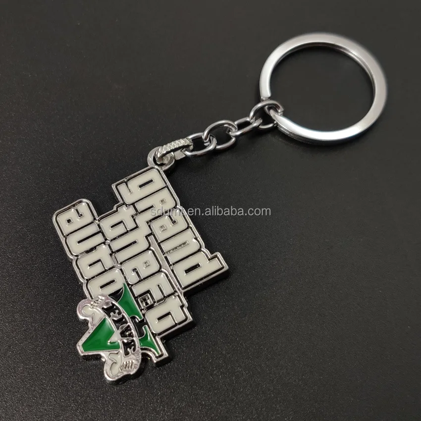 Hot Sale Keychain Grand Theft Auto V Logo Keyring Llavero Metal Pendant ...