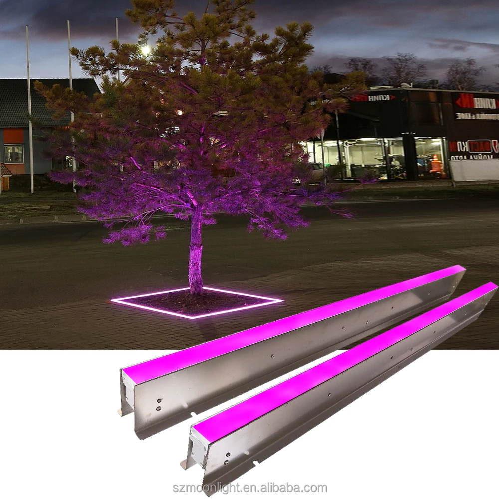Stainless Steel Linear Tree Lighting - RGB Color Outdoor