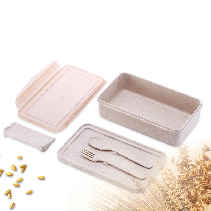 Biodegradable Wheat Straw Fiber Tiffin Lunch Box Bento Box