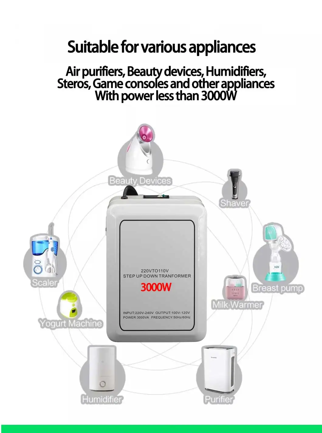 1000w Voltage Converter 110v To 220v Ac Step Up Transformer For ...