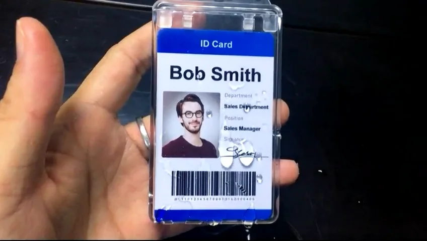 Bestom Clear Vertical Id Card Holder Hard Plastic Two-card Locking Name ...