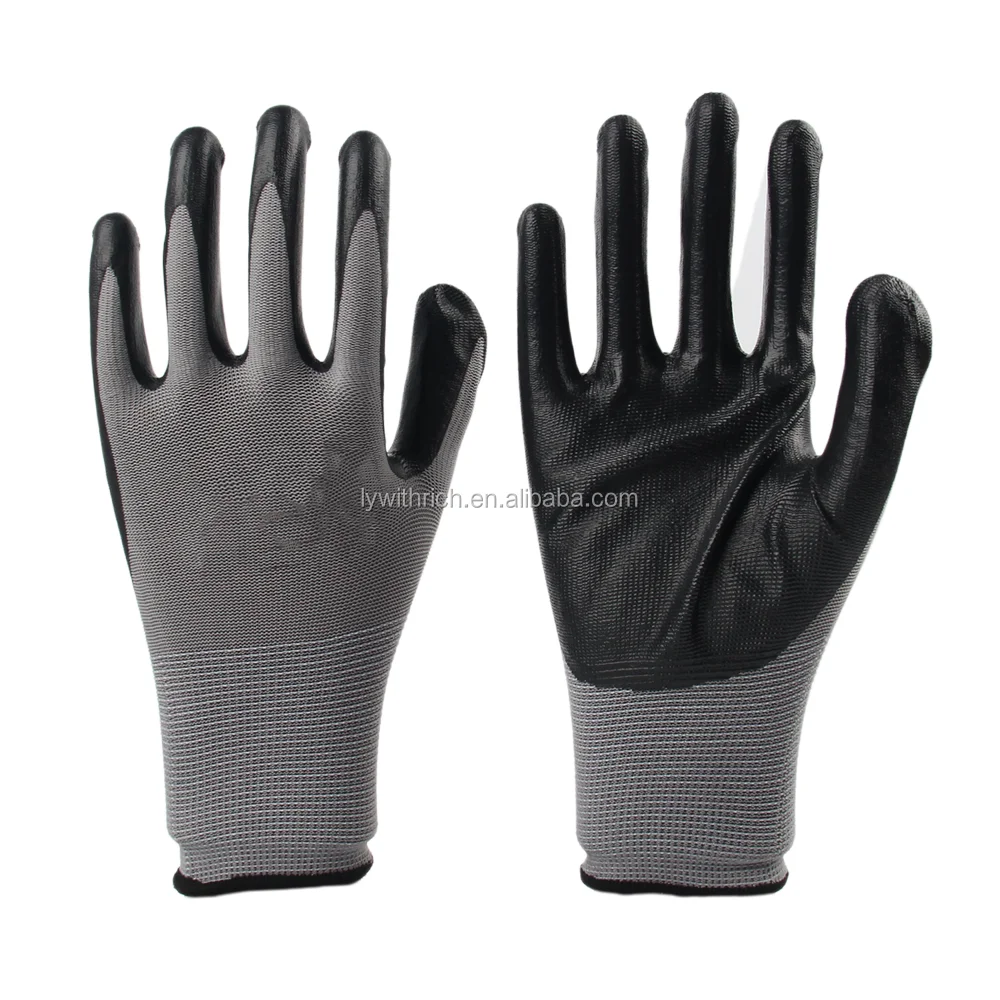High Quality Yellow Nitirle Glove Polyester Nylon Liner Nitrile Coating Glove| Alibaba.com