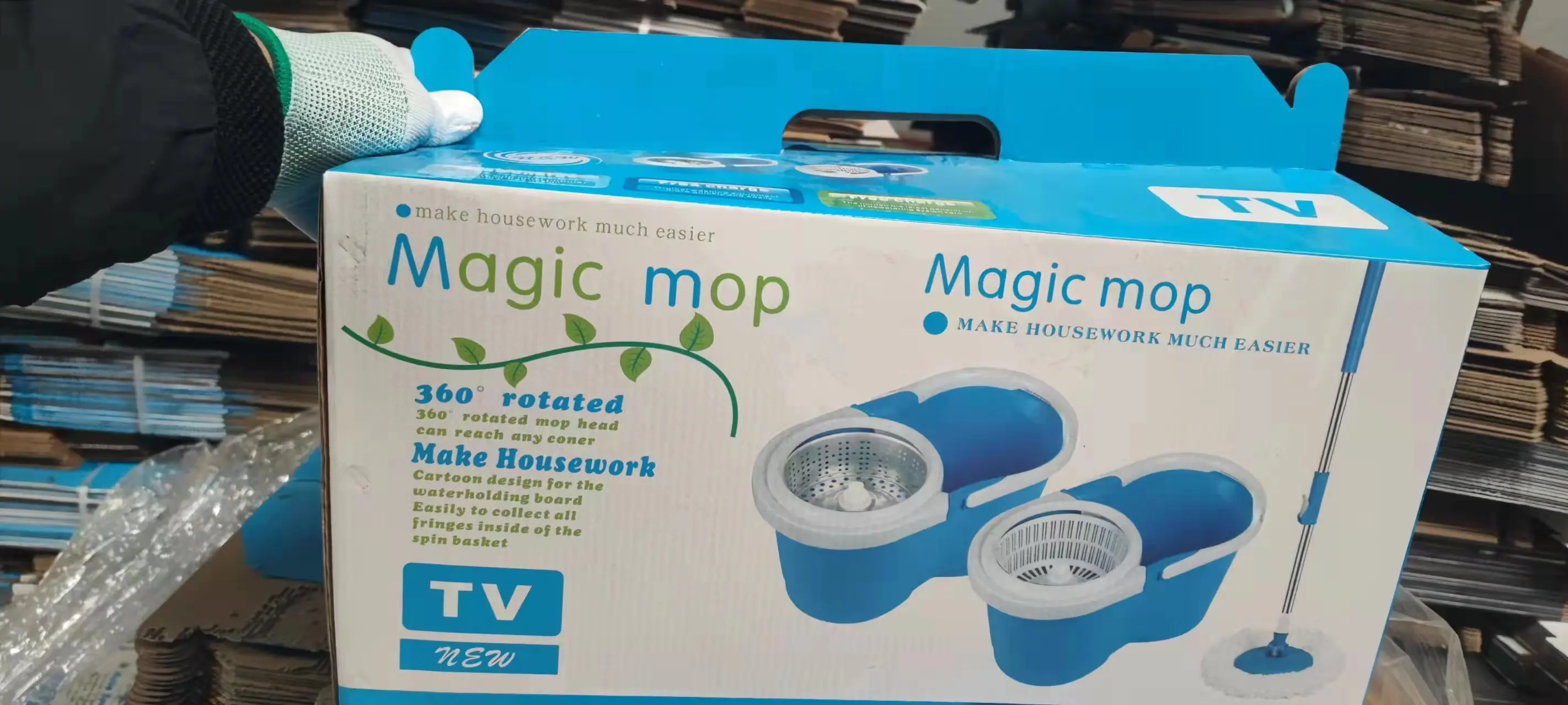 Manufacture Magic 360 Degree Lazy Mop With Stainless Steel Bucket ...