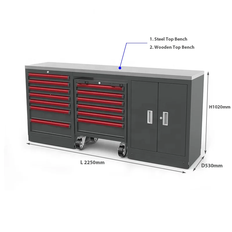 Jzd 2021metal Tool Trolley Heavy Duty Tool Cabinet Garage Workshop ...