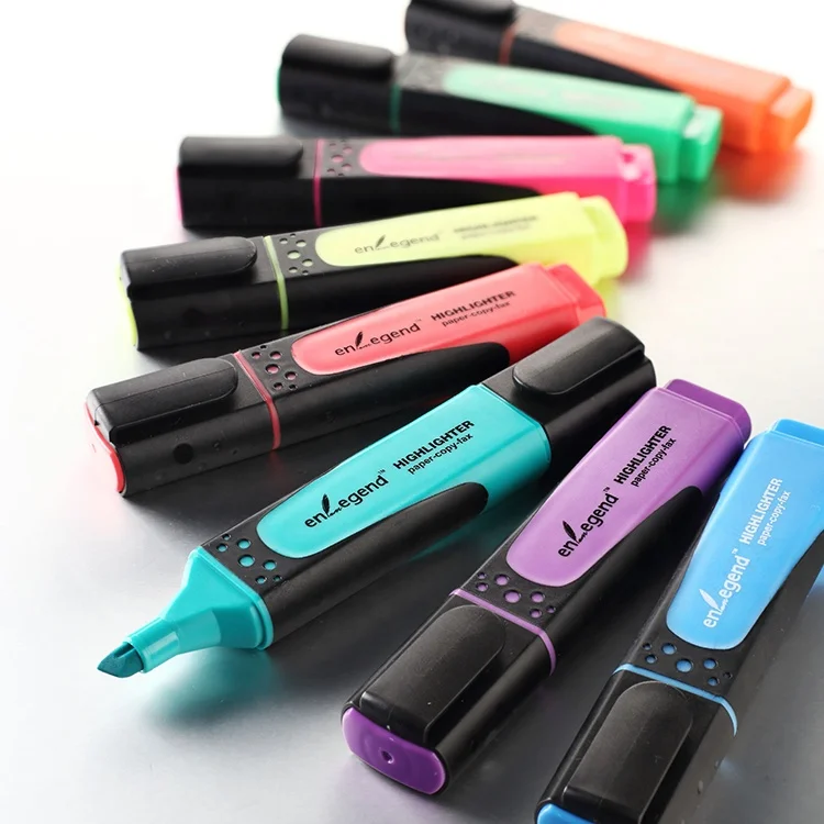 Neon Color Highlighters in Customized Stationery Set Bright ...
