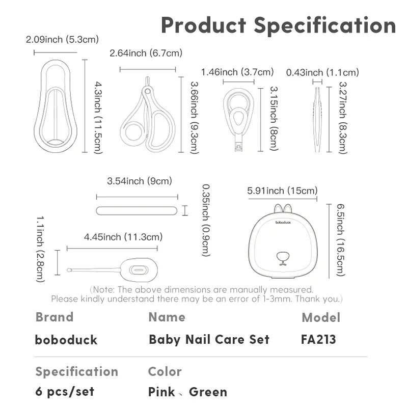 Baby Healthcare Kit Thermometer Nail Scissors Trimmer Set Ear Pick 8 in ...