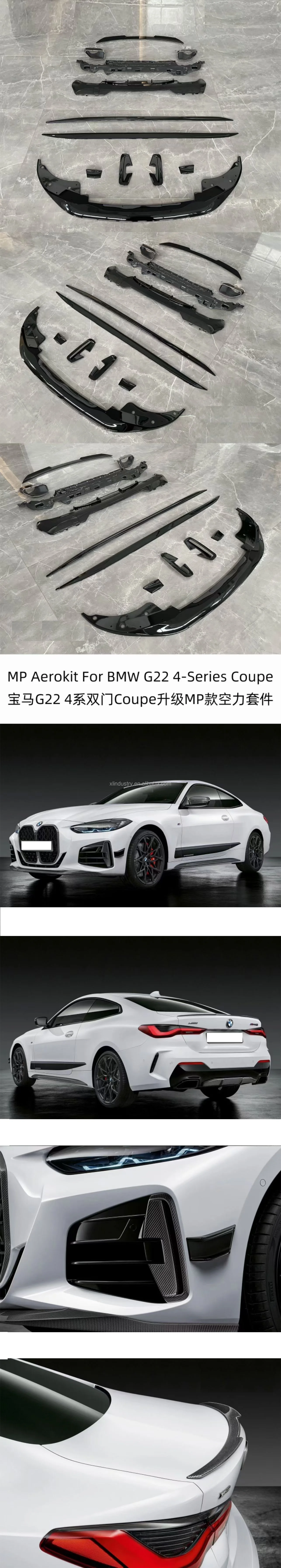 Car Bodykit Plastic Abs M-performance Mp Front Bumper Splitter Lip Rear ...