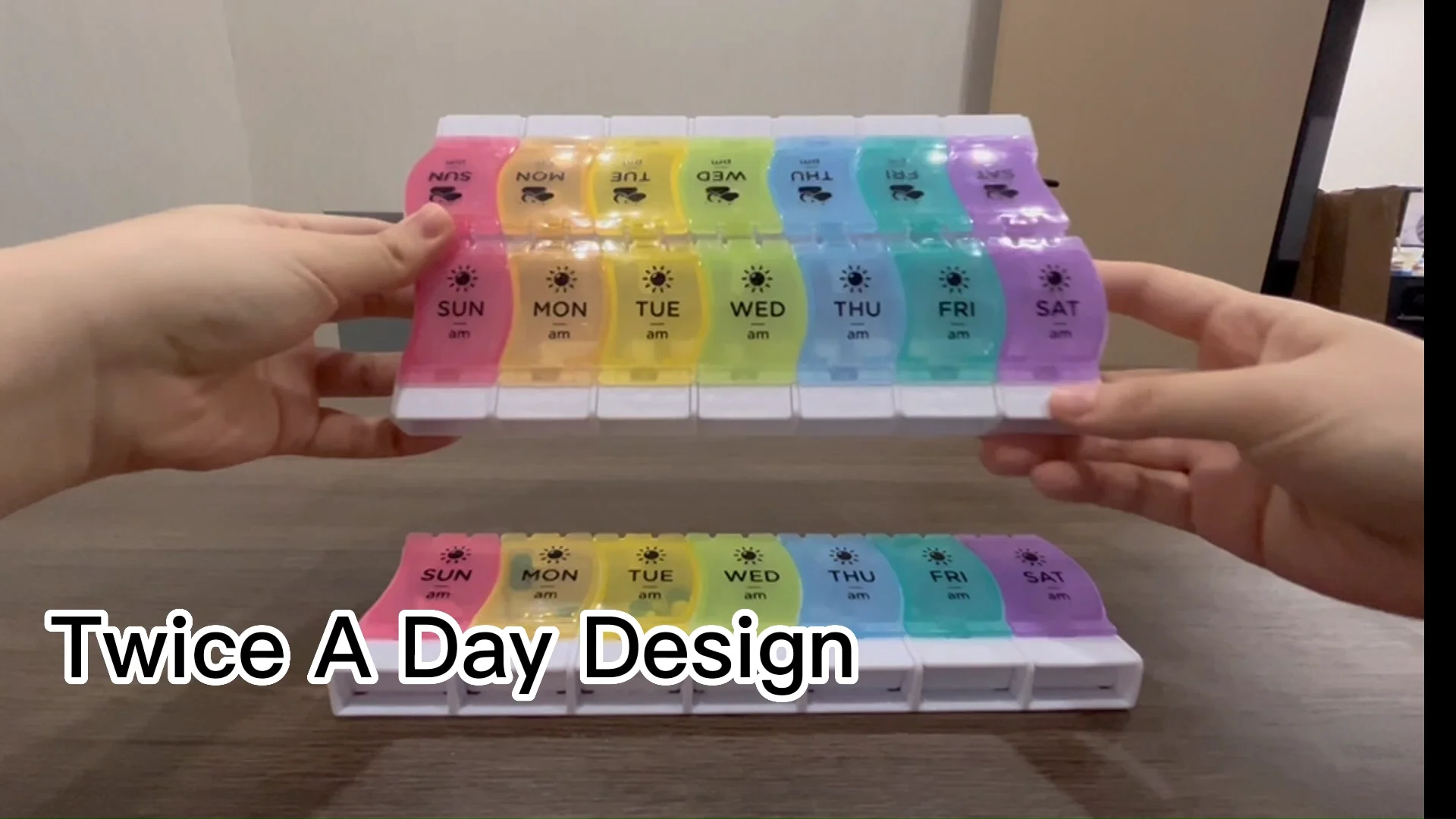 Custom Logo Rainbow Wave Shape Press And Pop Design Plastic Pills ...