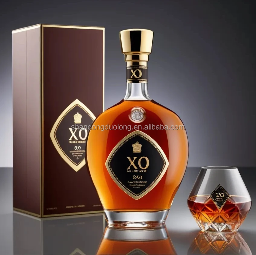 Top Quality 500ml700ml 750ml Transparent Empty Xo Spirit Liquor Brandy ...