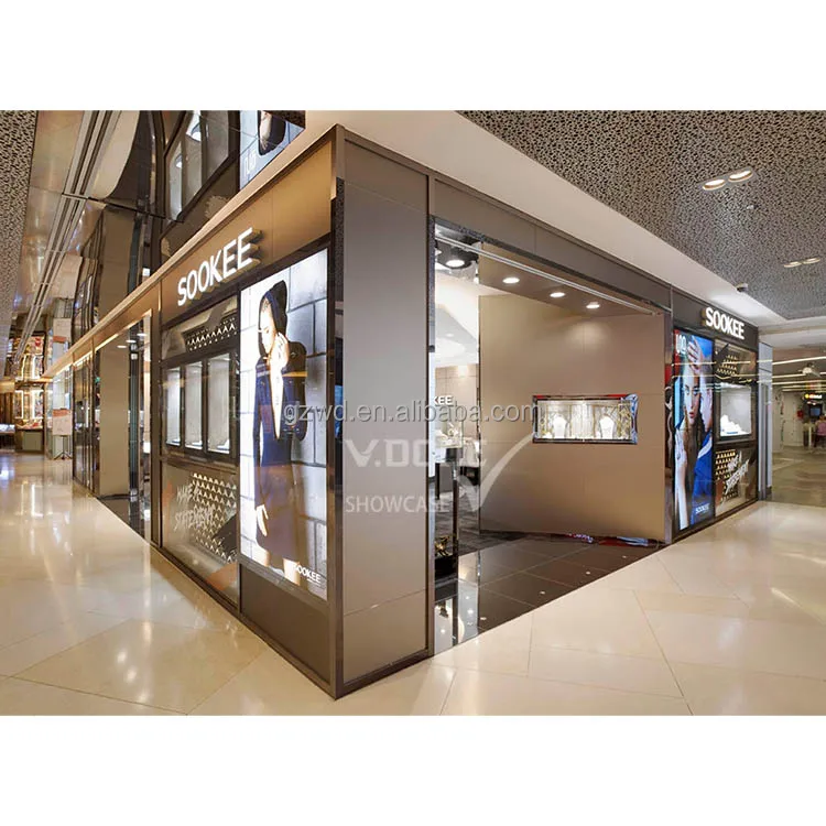 Modern Luxury Led Light Glass Stainless Steel Jewellery Window Jewelry ...