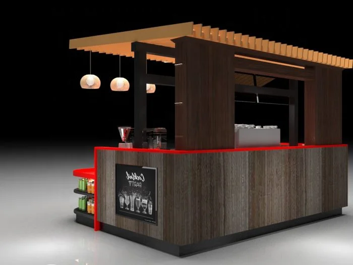 Fast Food Kiosk Design for Shopping Mall - Hamburgers & Coffee