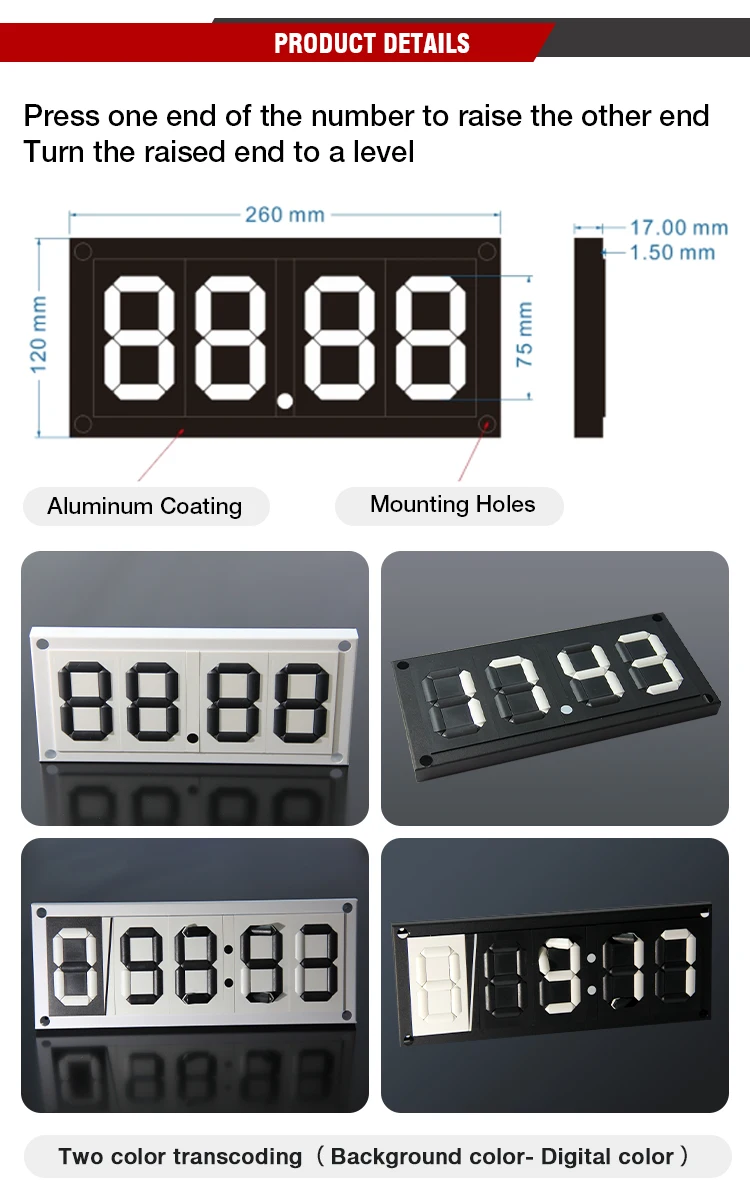 Outdoor Led Displays Magnetic Display Fuel Dispenser Big Gas Price Sign ...