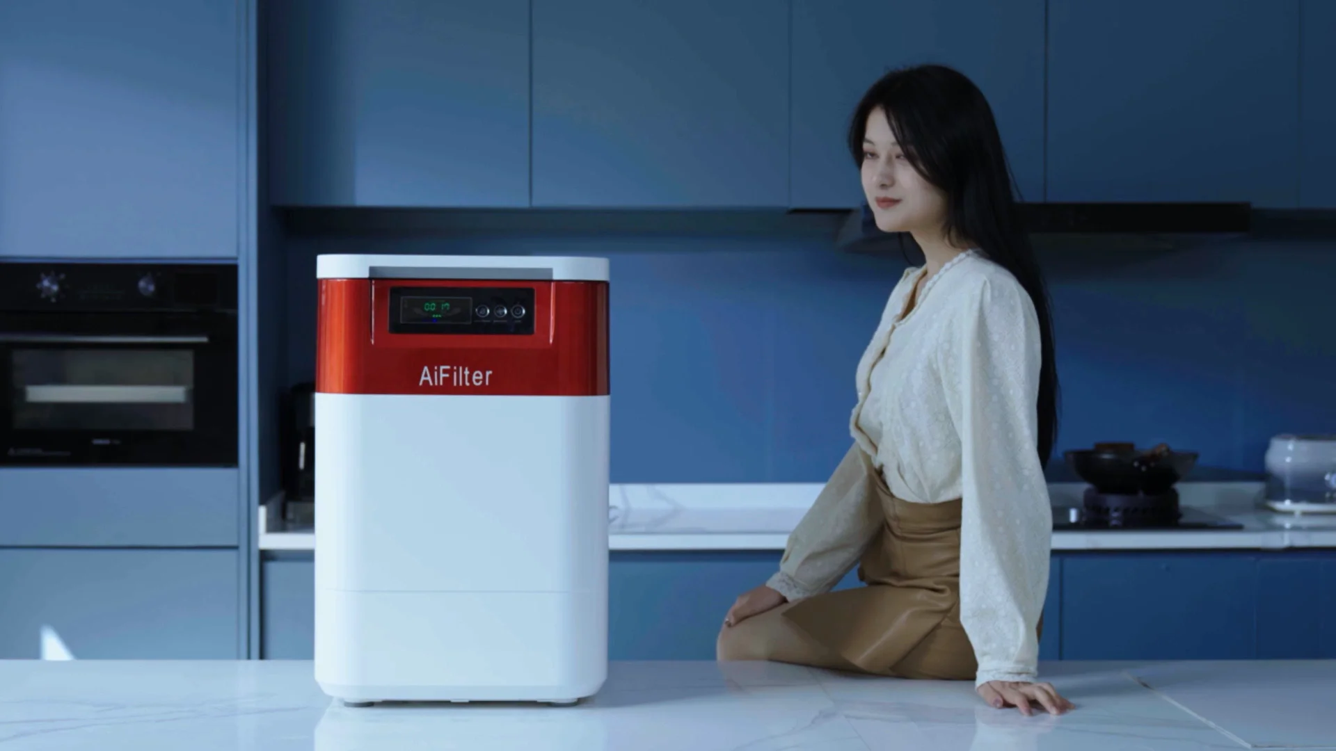 Electric Large Capacity Food Waste Recycling Red And Gray Kitchen Food ...