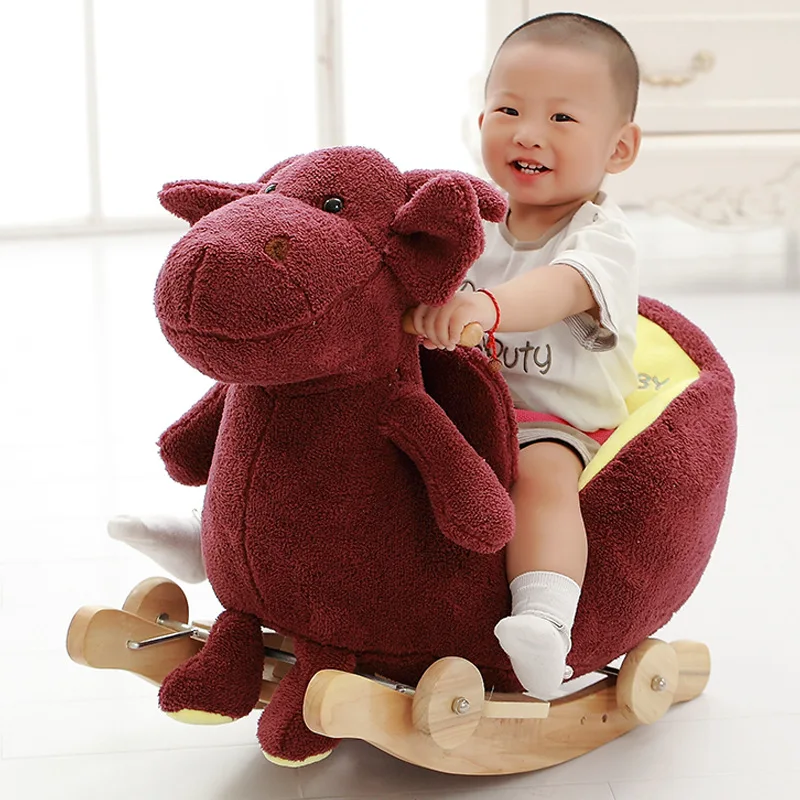 Dinosaur Plush Rocking Horse Stroller Baby Baby Wooden Horse Children ...