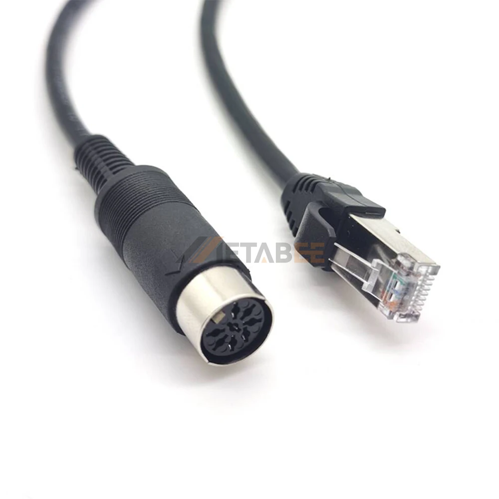 Rj45 To Rj45 8pin Din Female Male Adapter 10cm 30cm Black Circular ...