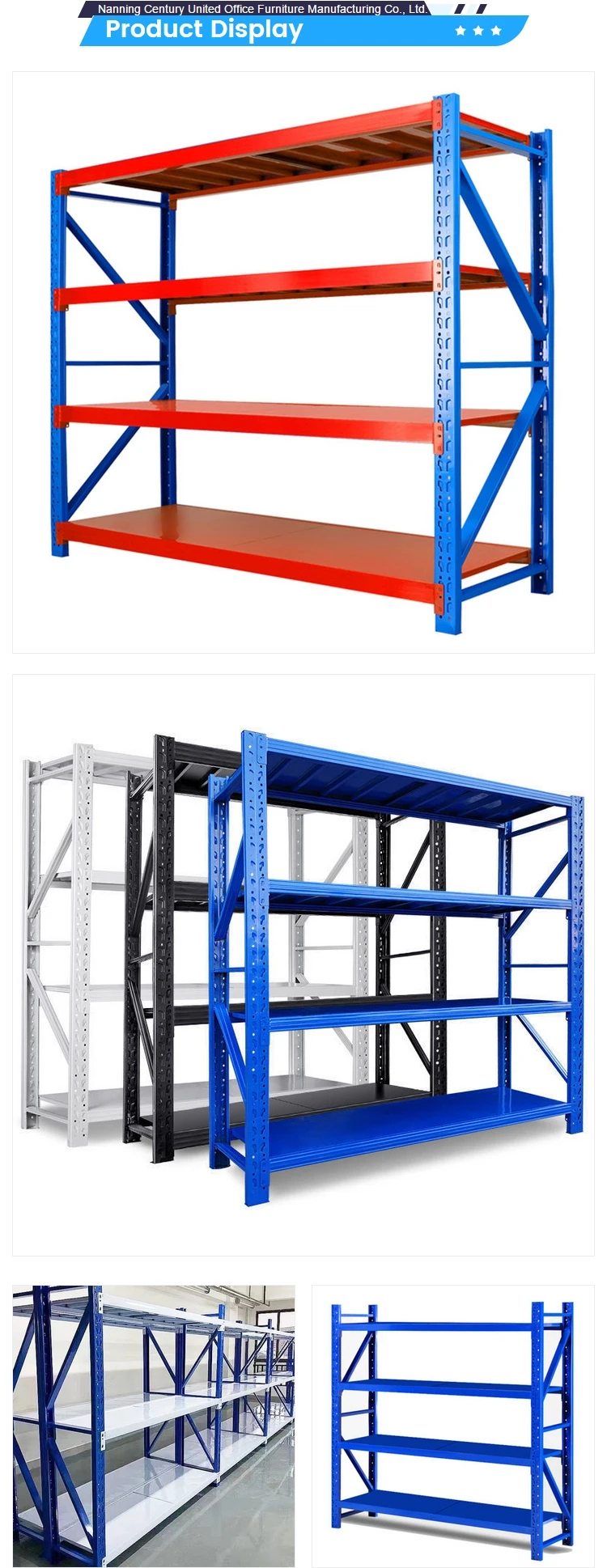 Metal Heavy Duty Racking 4 Level Boltless Storage Rack Storage And ...