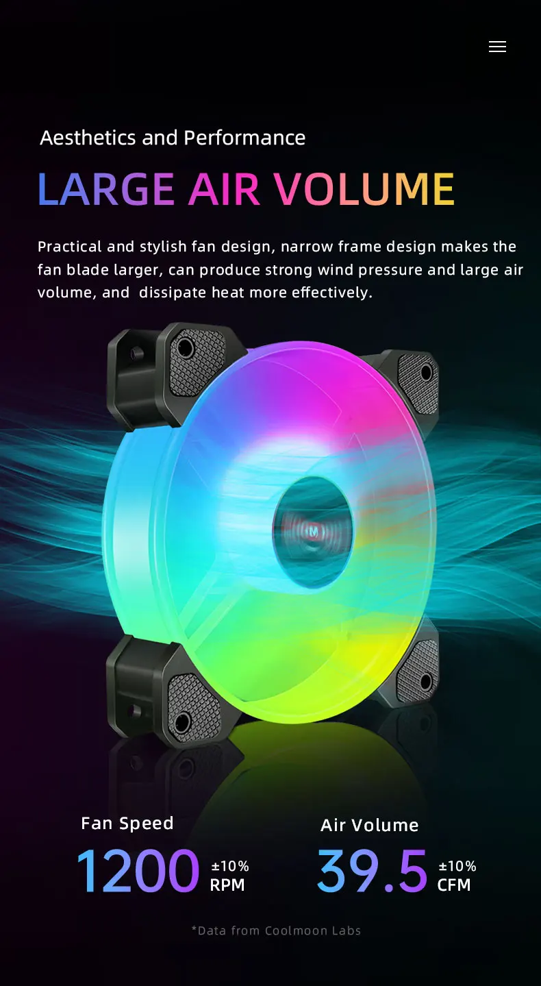 Oem Support Coolmoon 6pin Rgb Pc Fan 120mm Cooling Cooler Fan With ...