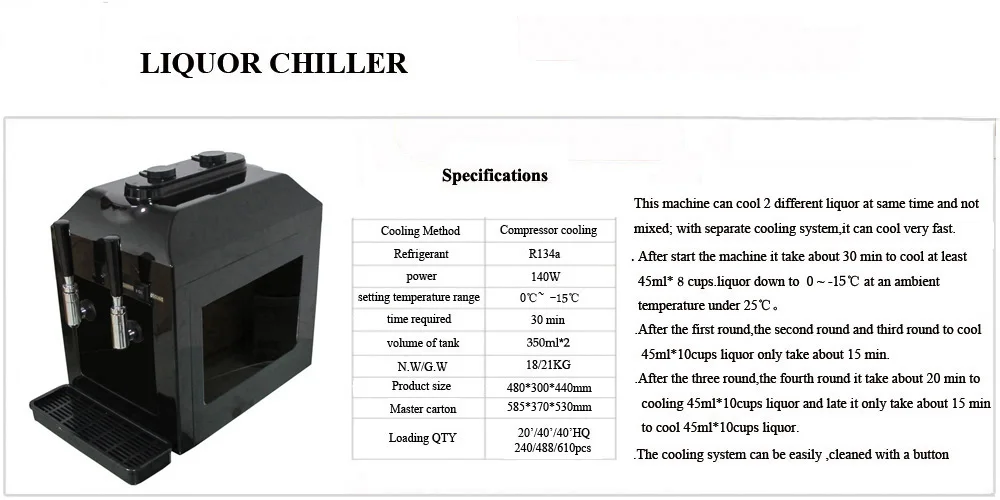 Two Bottle Alcohol Cooling Tap Metal Bar Sake Vending Machine Cup Led ...