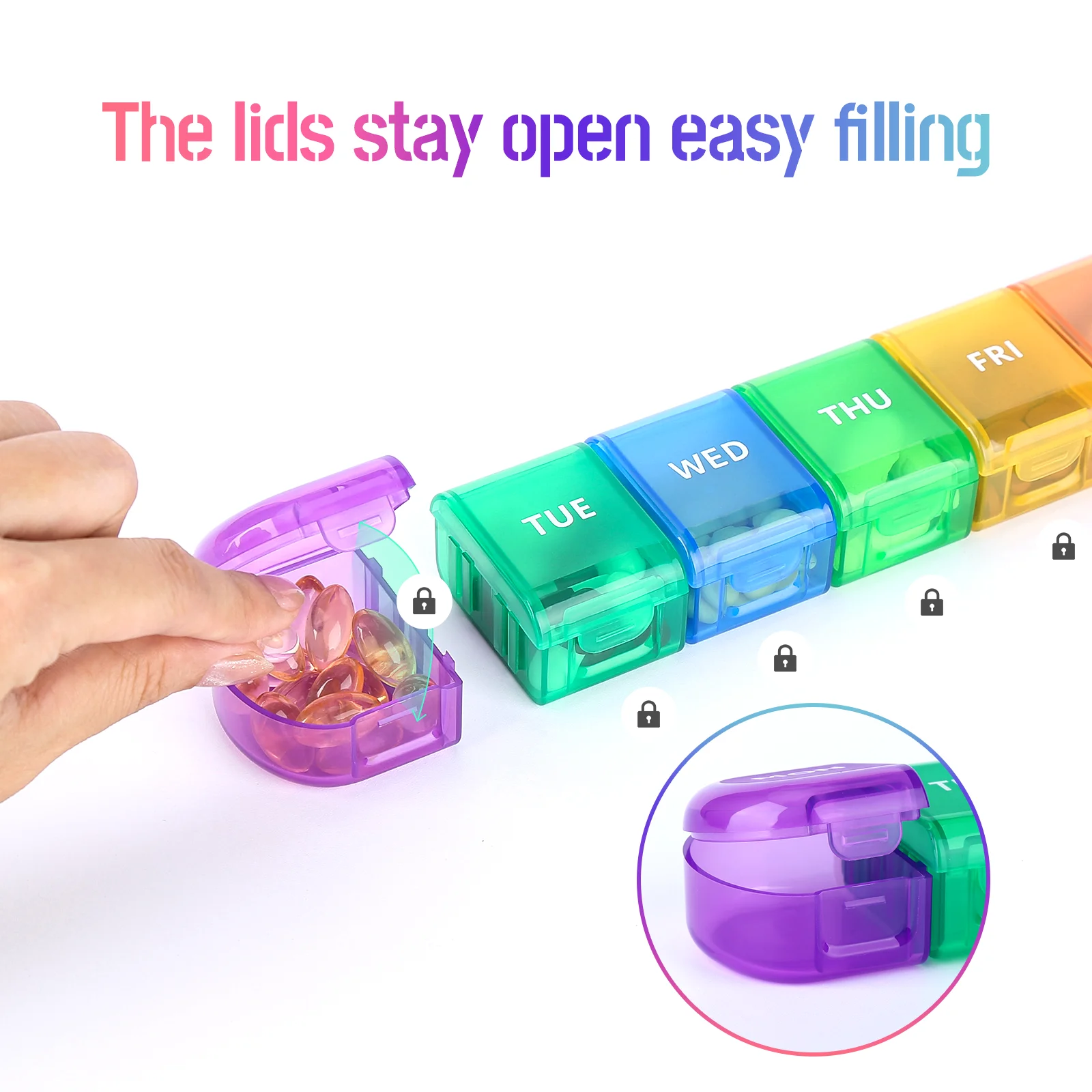 Custom Colorful Pill Storage Cases Customized Logo Printing Colorful ...