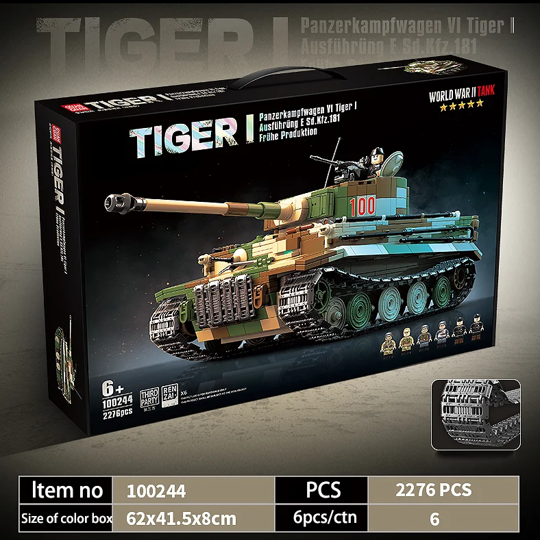 Tiger I Heavy Tank Building Blocks Sets - Military WW2 Model