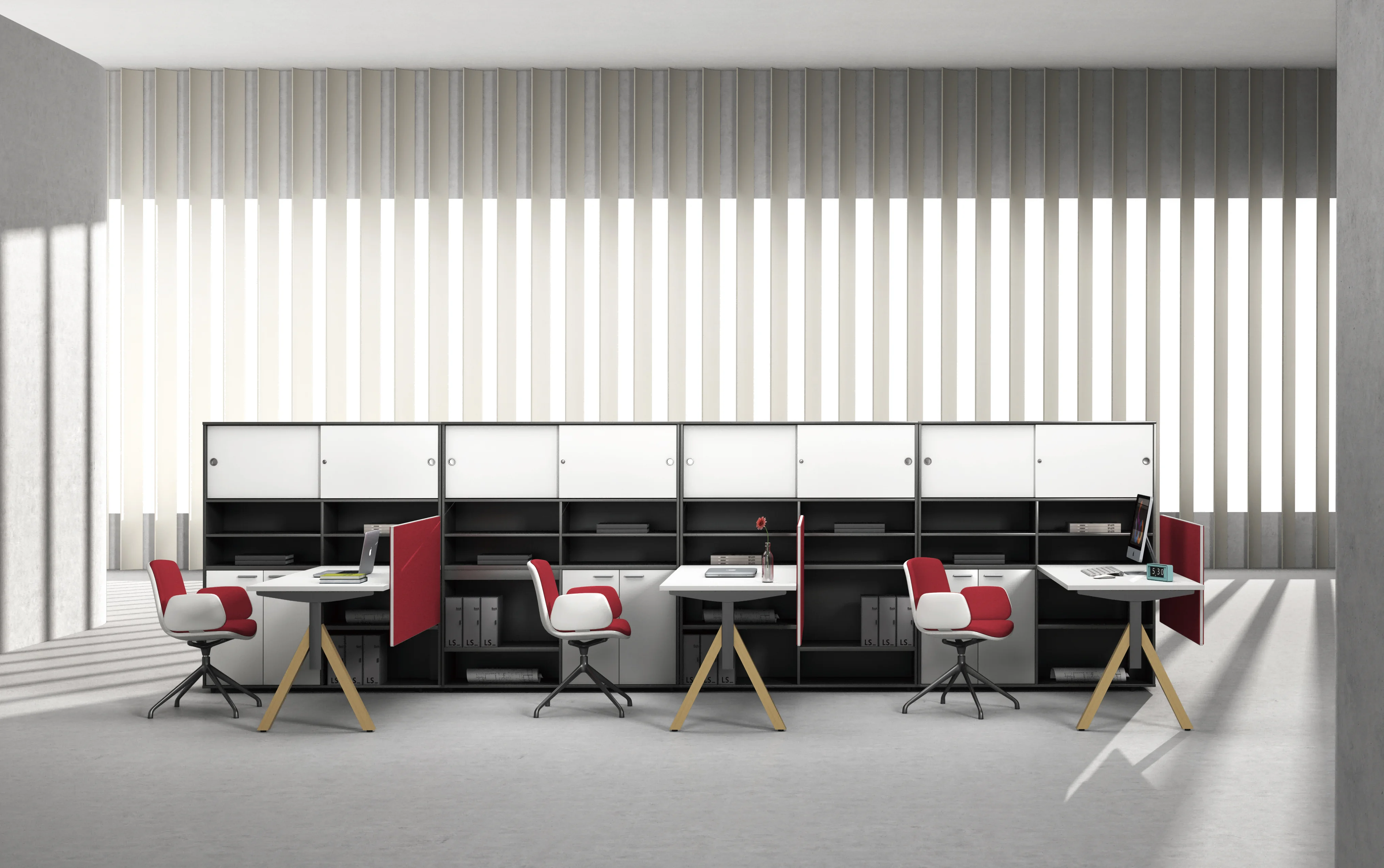 Modern Wooden Modular Office Desk 2 4 6 8 Seater Coworking Workstation ...