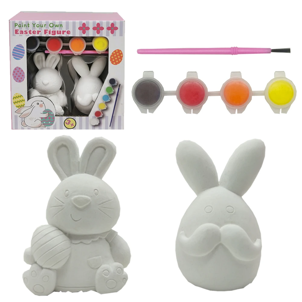 Elsas Creative Diy Craft Kits Acrylic Paints For Kids Rabbit Plaster ...