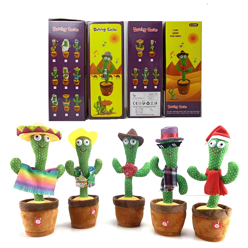 Usb Charging Rechargeable Bailarin Dancing Cactus And Talking Plush Toy ...