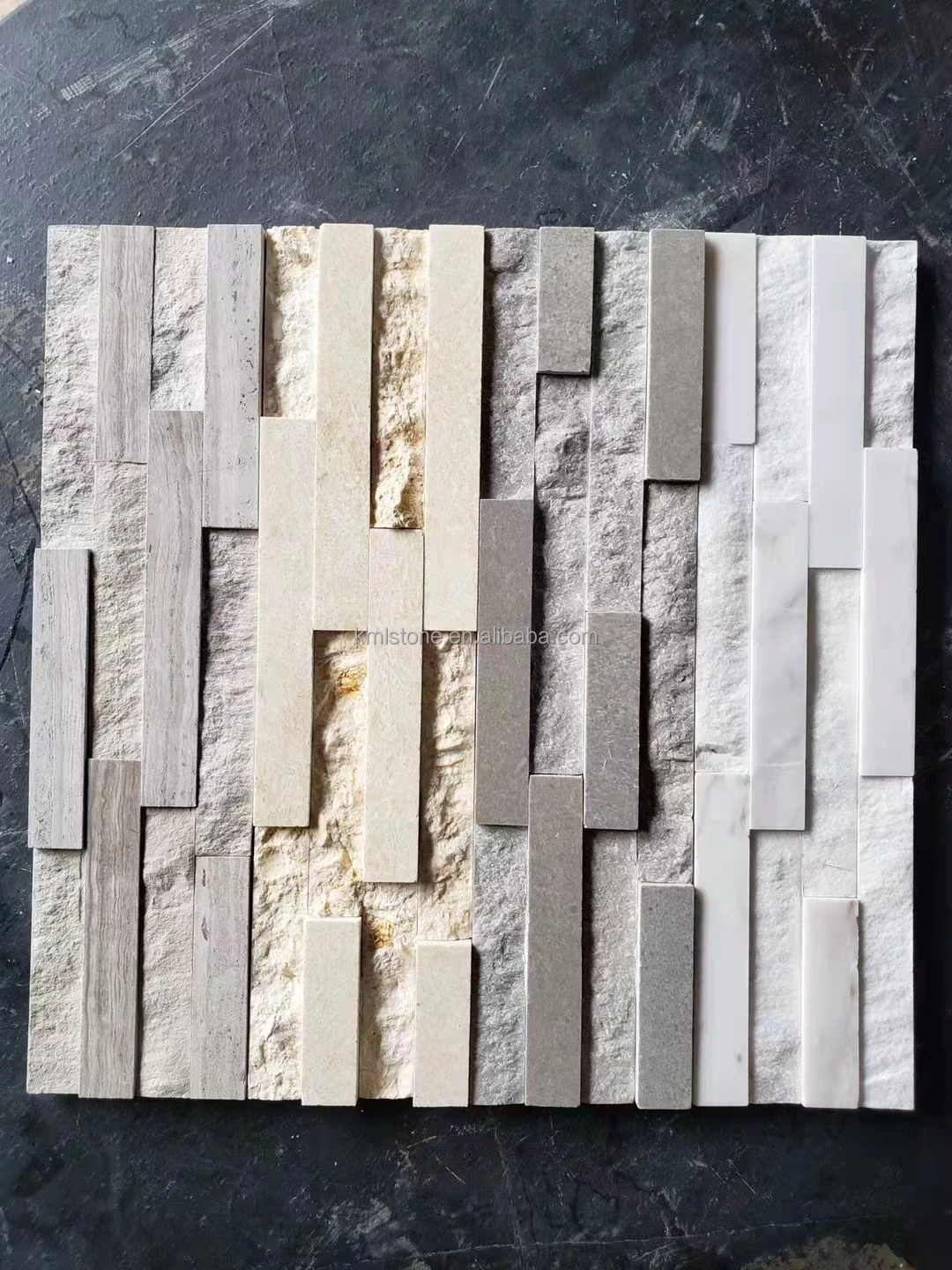 2cm Quartzite Veneer Stone Stacked Stone Tiles Decorative Office ...