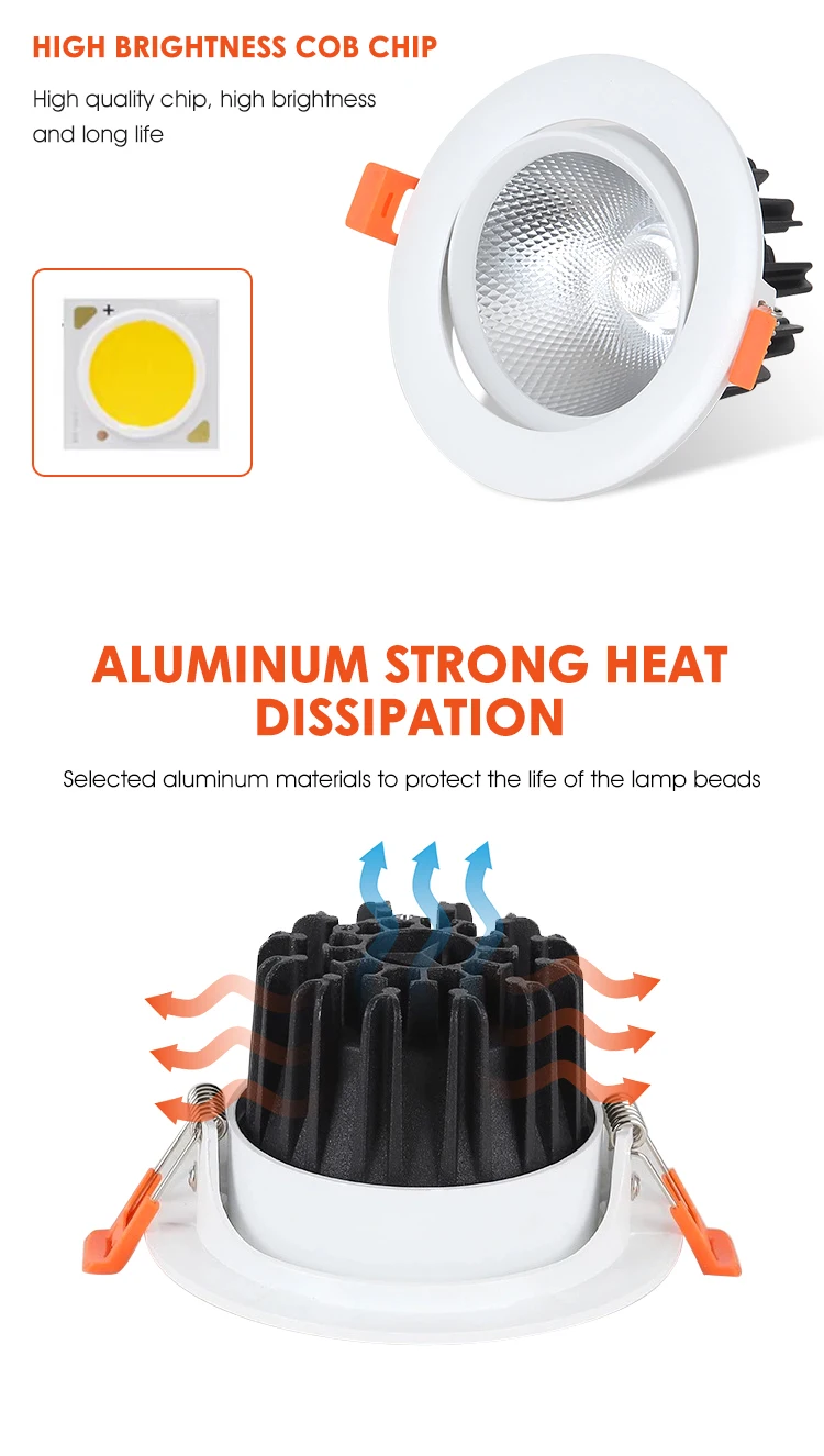 Wholesale Price Adjustable Angle Aluminum Recessed Ceiling 5w 7w 12w ...