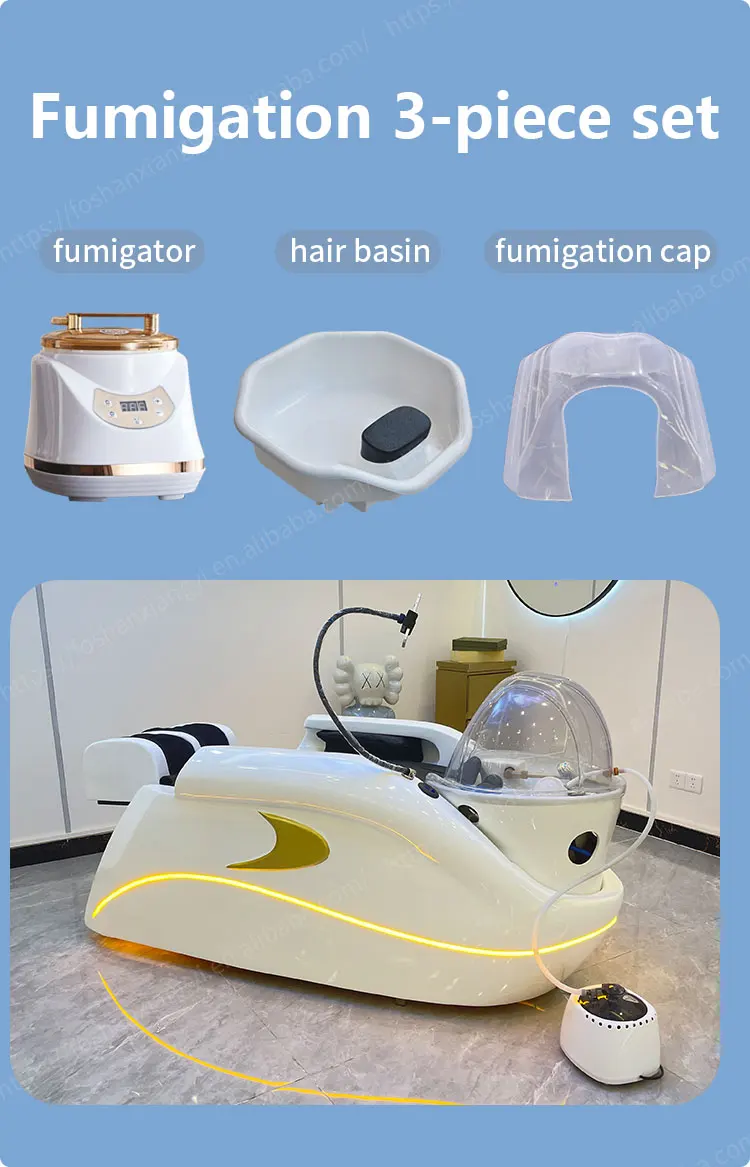 Hair Salon Full Body Electric Massage Hair Wash Head Spa Bed Shampoo ...
