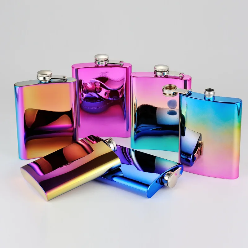 6oz Flasks For Liquor For Women And Men With Hammered Design Gold ...