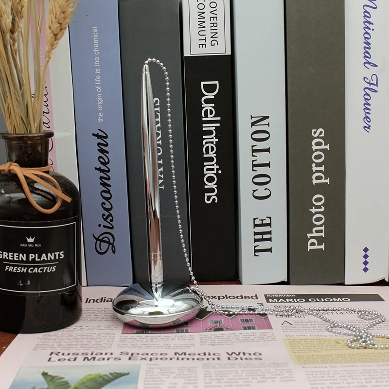 Orange Metal Bank Gift Desk Chain Pens Novelty Brass Cord Pen Case ...